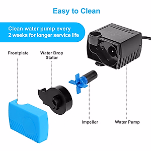 SanKlev SP-400LV Cat Water Fountain Pump,USB Replacement Pump for Pet Drinking Fountains Compatible with Ceramic, Butterfly,Seaside and Multi-Tier Pet Fountains(No AC Adapter)
