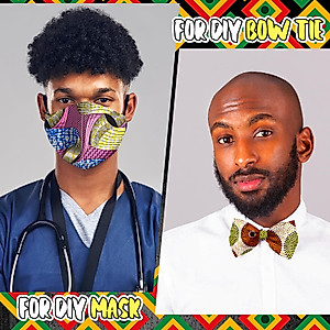 Hahafelt 3 Pcs African Fabric by The Yard African Wax Ankara Print Fabric for Sewing 45'' Wide Total 3 Yards African Cloth for Quilting Crafting DIY Hairband Pillowcase Napkin Face Covering