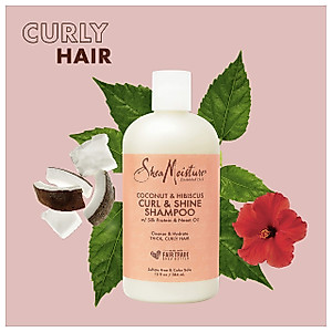 SheaMoisture Shampoo Curl and Shine for Curly Hair Coconut and Hibiscus Paraben Free Shampoo 13 oz