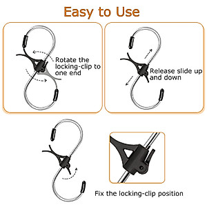 Waitkey 8 Pcs S Hooks for Hanging with Anti-Fall Design, 3.5 inch Anti Drop Heavy Duty S Shaped Hook Kitchen Pot Rack Hooks Closet Hooks for Kitchenware Clothes Bags Towels Plants (Black)