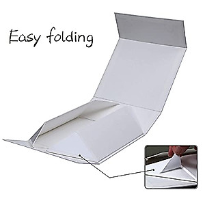 Rsgift Gift Box 7.8x7x3.1 Inches,White Gift Box with Lid,Collapsible Groomsmen Proposal Box with Magnetic,Gift Boxes for Presents,Wedding,Christmas,Birthdays