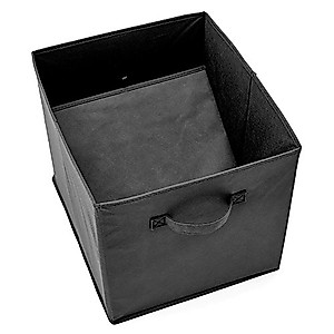 EZOWare Set of 4 Foldable Black Fabric Basket Bin, Collapsible Storage Cube Boxes for Nursery Toys (13 x 15 x 13 inches)