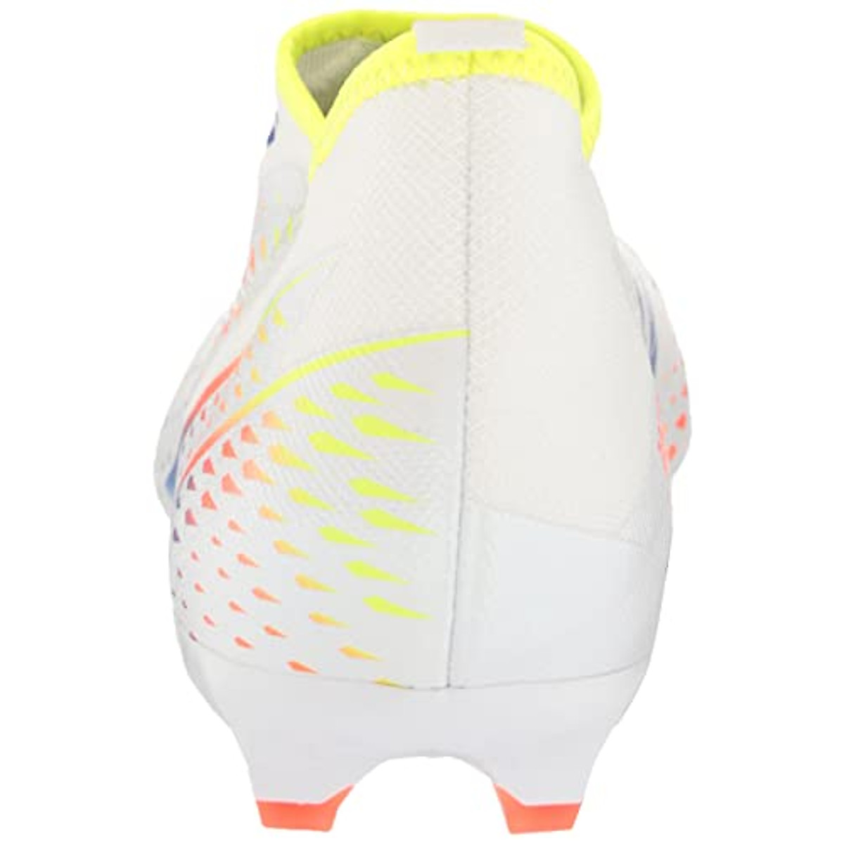 adidas Unisex Edge.3 Predator Firm Ground Soccer Shoe, White/Solar Yellow/Power Blue (Laceless), 11 US Men