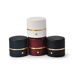 Oirlv Leather Ring Box Engagement Proposal Wedding Ring Gift Box Multifunctional Jewelry Case for Earring Necklace(White)