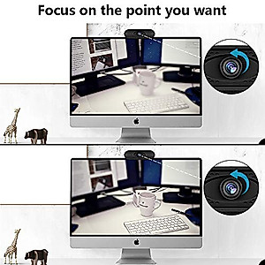 LFS Webcam with Microphone, 1080P HD Streaming USB Computer Webcam 65 inch Long Cable Manual Focus Noise Reduction [Plug and Play] [30fps] for PC Video Conferencing/Calling, Laptop/Desktop Mac