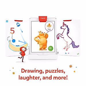 Osmo - Genius Starter Kit & Monster Game for iPad - Ages 5-12 - Math, Spelling, Creativity & Bring Monsters to Life - 6 Learning Games (iPad Base Included - Amazon Exclusive)