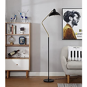 Brightech Swoop LED Floor Lamp, Tall Lamp with Adjustable Head, Modern Lamp for Living Rooms & Offices, Standing Lamp with Heavy Base for Bedrooms, Stunning Living Room Decor