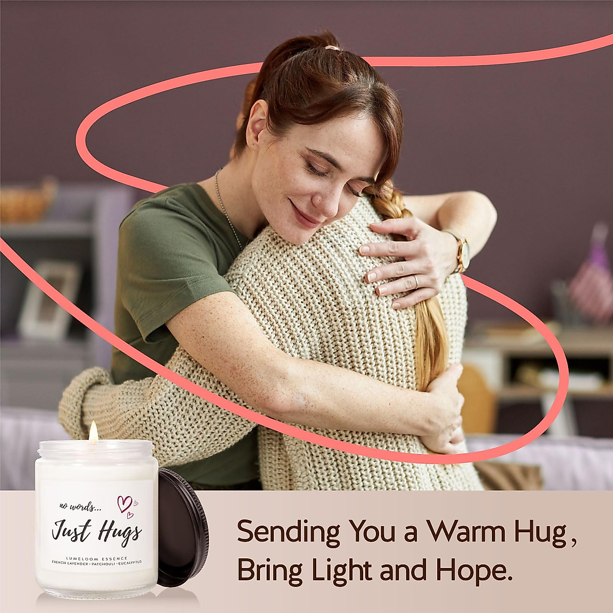 LUMELOOM Sympathy Gifts for Loss of Loved One, Bereavement Gift Ideas- 9oz Lavender Scented Soy Wax Candle- Grief Gifts for Women, Thinking of You, Miscarriage Gifts, Memorial Gifts, Condolences Gift