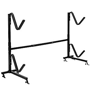 Goplus Kayak Storage Rack, Garage Kayak Hanger for 2 Kayaks, Canoe, SUP &Paddle Board, Heavy Duty Kayak Holder Strand with Height Adjustable Rack, 175 LBS MAX Load, Kayak Racks for Outdoor Storage