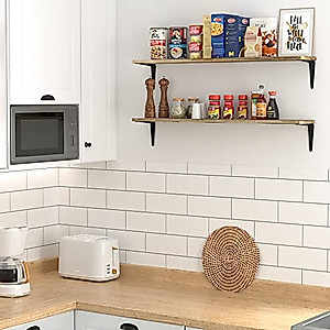 Wallniture Arras Floating Shelves for Wall Storage, Bookshelf Living Room Decor, Bedroom & Kitchen Organization, Bathroom Shelves, 36" Wall Shelf Set of 2