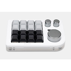 KEEBMONKEY Megalodon Triple Knob Macro Pad Programmable Designer Mini Keyboard 16 Keys (White)