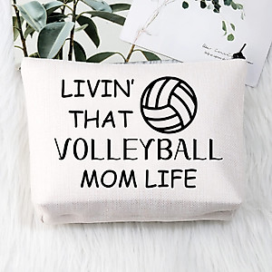 BDPWSS Volleyball Mom Gift Volleyball Player Gift Volleyball Sport Lover Gift Living That Volleyball Mom Life Volleyball Theme Zipper Pouch (Mom life volleyball)