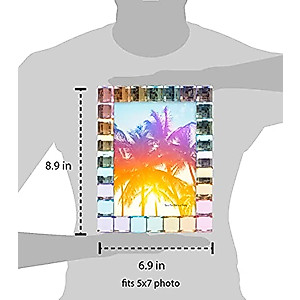 Isaac Jacobs Decorative Sparkling Jewel Picture Frame, Photo Display & Home Décor (5x7, Rainbow)