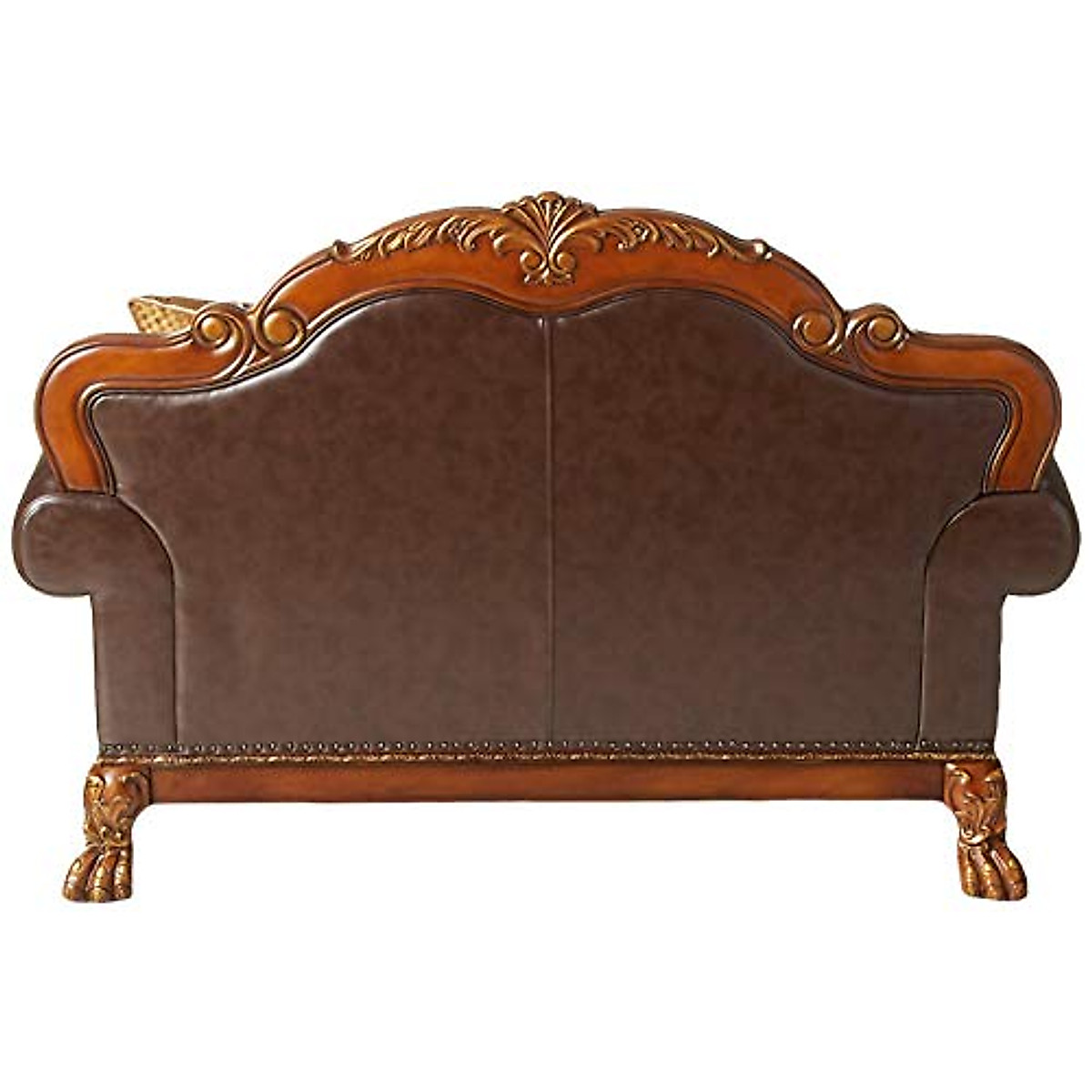 ACME Dresden Loveseat with 2 Pillows, Chenille PU Finish