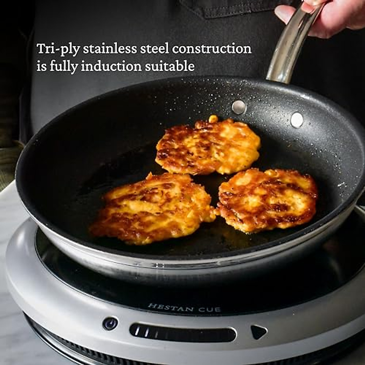 Hestan - ProBond Collection - TITUM 100% Triple Bonded Nonstick Stainless Steel Frying Pan, Induction Cooktop Compatible, Made without PFOAs (12.5-Inch)