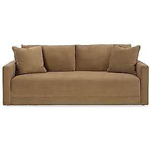 Signature Design by Ashley Lainee Modern Sofa with Throw Pillows, Light Brown