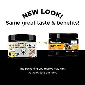 PetHonesty Immune Health Lysine - Supplement Powder for Cats - Immune Health, Cat Allergy Relief - Sneezing, Runny Nose, Watery Eyes - Cats & Kittens of All Ages - Omega 3s, L-Lysine - Chicken & Fish