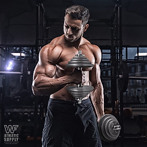 WF Athletic Supply Traditional/Classic 1-inch Hole Standard Solid Cast Iron Weight Plates - Great for Strength Training, Weightlifting, Bodybuilding & Powerlifting, Multiple Choices Available