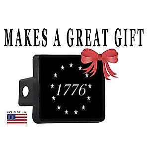 Betsy Ross 1776 USA American Flag Trailer Hitch Cover Plug US Patriotic Vintage Rustic Flag