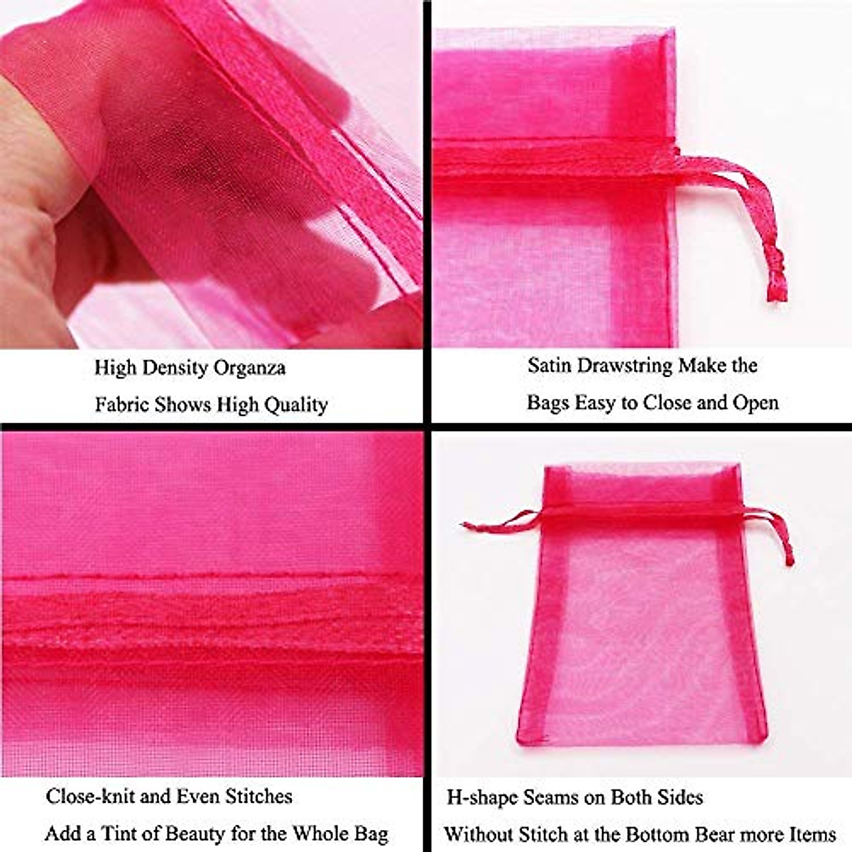 120PCS Organza Drawstring Gift Bag Pouch Wrap for Party/Game/Wedding/Christmas, Candy Pouch (120 Pcs-8x12")