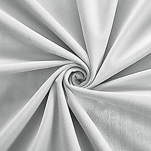 AMPHIWELL Velvet Curtains 102 Inches Long, Thermal Insulated Grommet Curtains for Bedroom, Room Darkening Curtains for Living Room, 2 Panels 52" W x 102" L, Gray