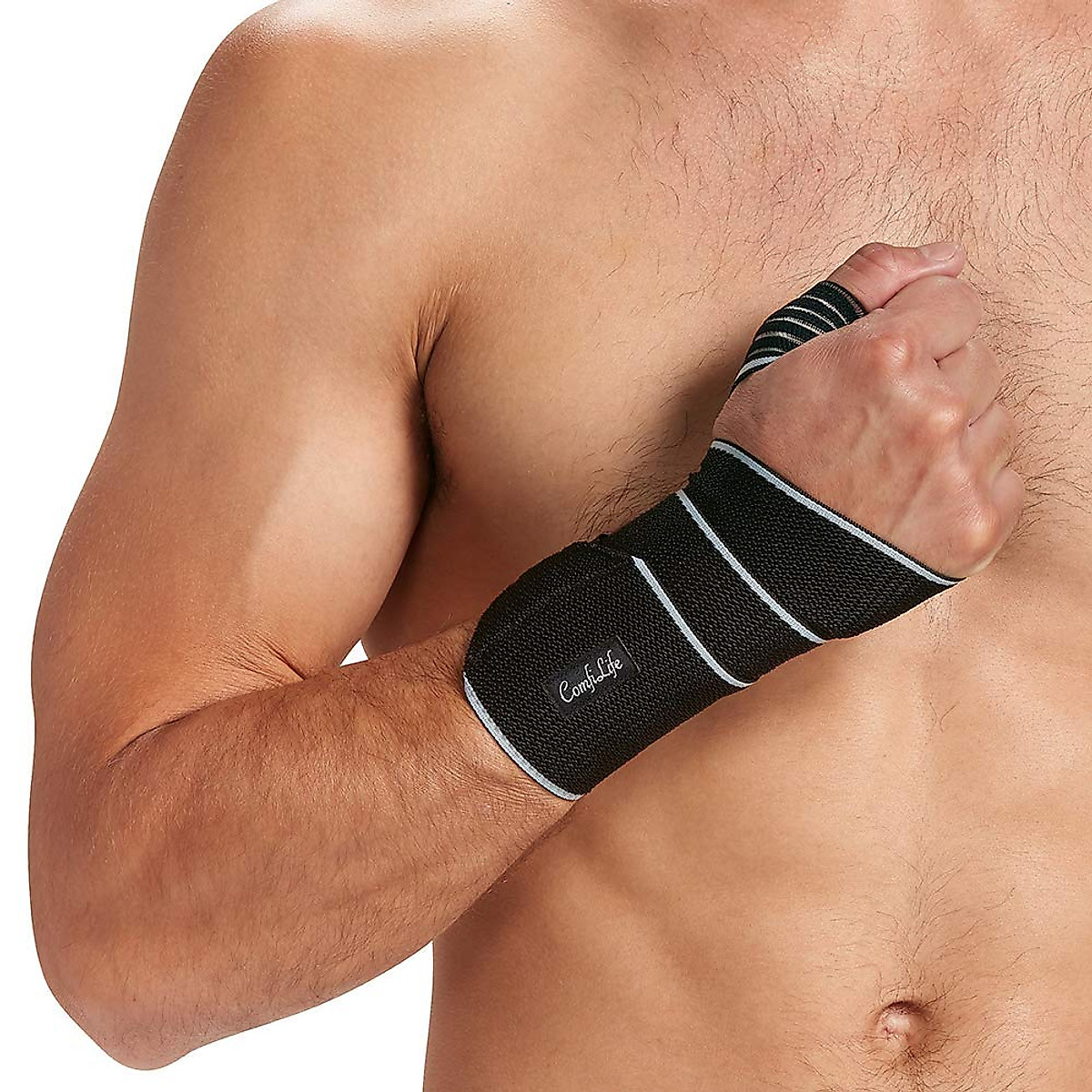 ComfiLife Wrist Brace – Adjustable Compression Wrist Support Wrap – Carpal Tunnel Wrist Brace – Wrist Wraps for Minor Sprains, Workout, Weightlifting, Sleeping, Tendonitis, Arthritis – Fits Both Hands