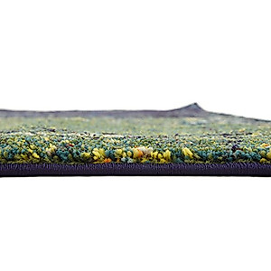 Unique Loom Estrella Collection Distressed, Landscape, Abstract, Modern, Earth Tones Area Rug (3' 3 x 5' 3 Rectangular, Navy Blue/Green)