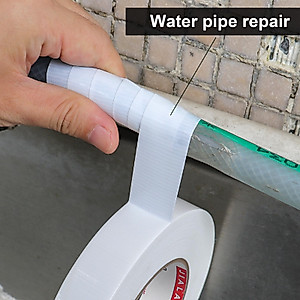 JIALAI HOME Industrial Grade White Duct Tape, 1 inch x 60 yds, HeavyDuty, Flexible, No Residue, All-Weather Waterproof Tape, UV Resistant for Crafts & Home Improvement