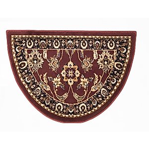 Great American Distributors Hearth Slice Fireplace Rug - Log Cabin Decor, Kitchen Carpet, Accent Rug, Fire Resistant Mat, Traditional Designs, 2'2" x 3'3" (Red/Black/Red)