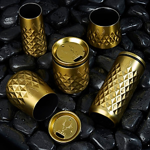 Viski Paragon Whiskey Taster Cocktail Tumbler Insulated Rocks Tumbler Stainless Steel Rocks Glass Gold 8oz Set of 1