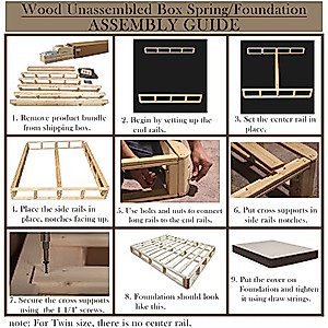 Continental Sleep, 4.5-Inch Easy Wood Box Spring/Foundation with Simple Assembly, Queen, Black