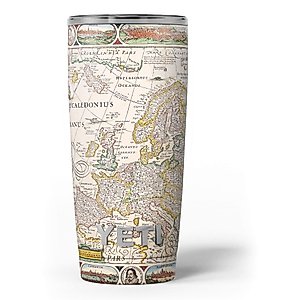 Design Skinz The Vintage Powers of Europe Map - Skin Decal Vinyl Wrap Kit Compatible with The Yeti Rambler Cooler Tumbler Cups
