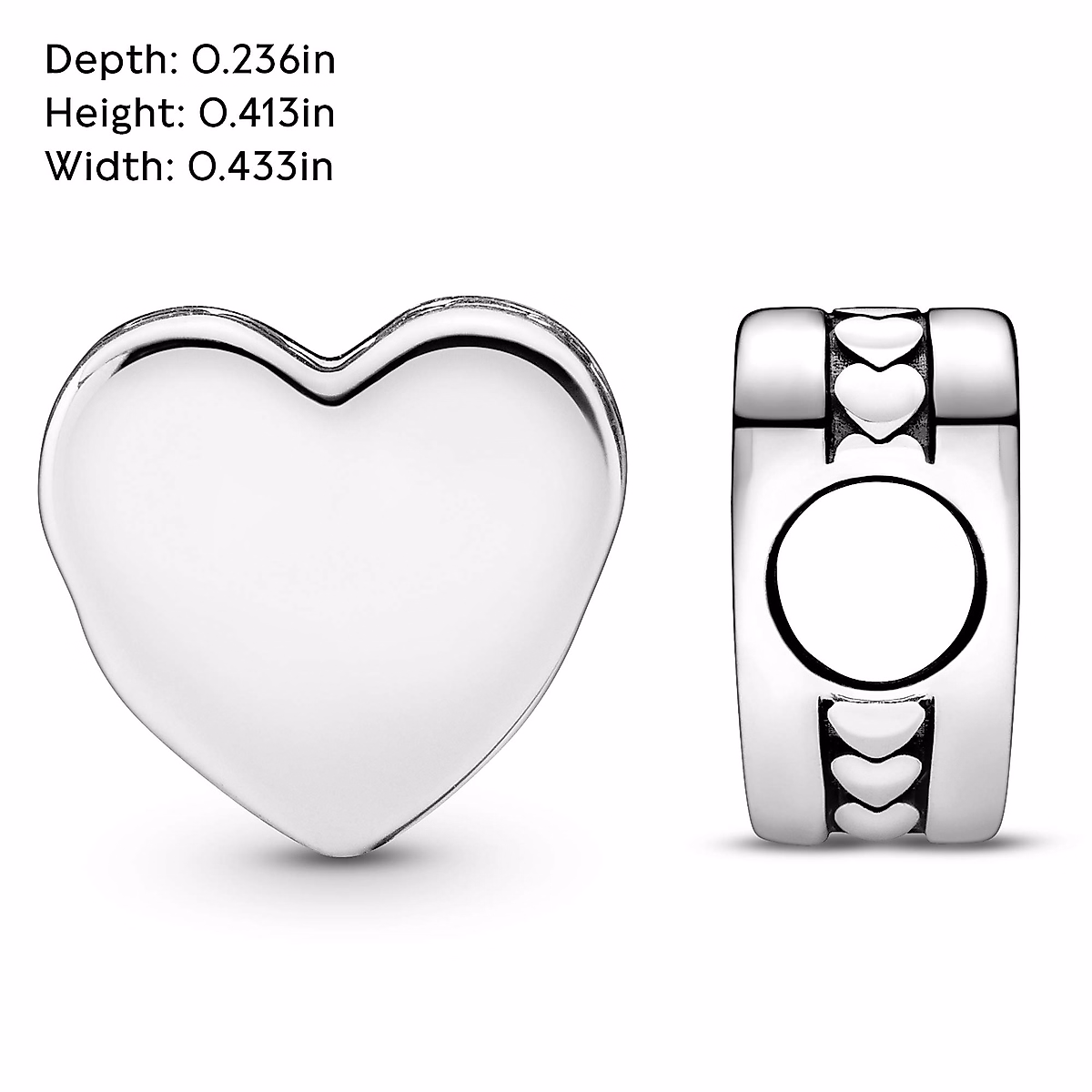 Pandora Heart Charm - Compatible Moments Bracelets - Jewelry for Women - Gift for Women in Your Life - Made with Sterling Silver