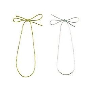 Better crafts Apparel Gift Boxes with Lids & Silver Stretch Tie Loops with Pre-Tied Bows, 2 Pieces, 11.5 x 8.5 x 1.625 (2, Black)