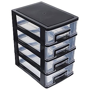 FOMIYES Storage Drawers 4 Layer Drawer Storage Tower Clear Drawers Closet Storage Box Storage Shelf Storage Rack for Office Bedroom Living Room Desk Organizer