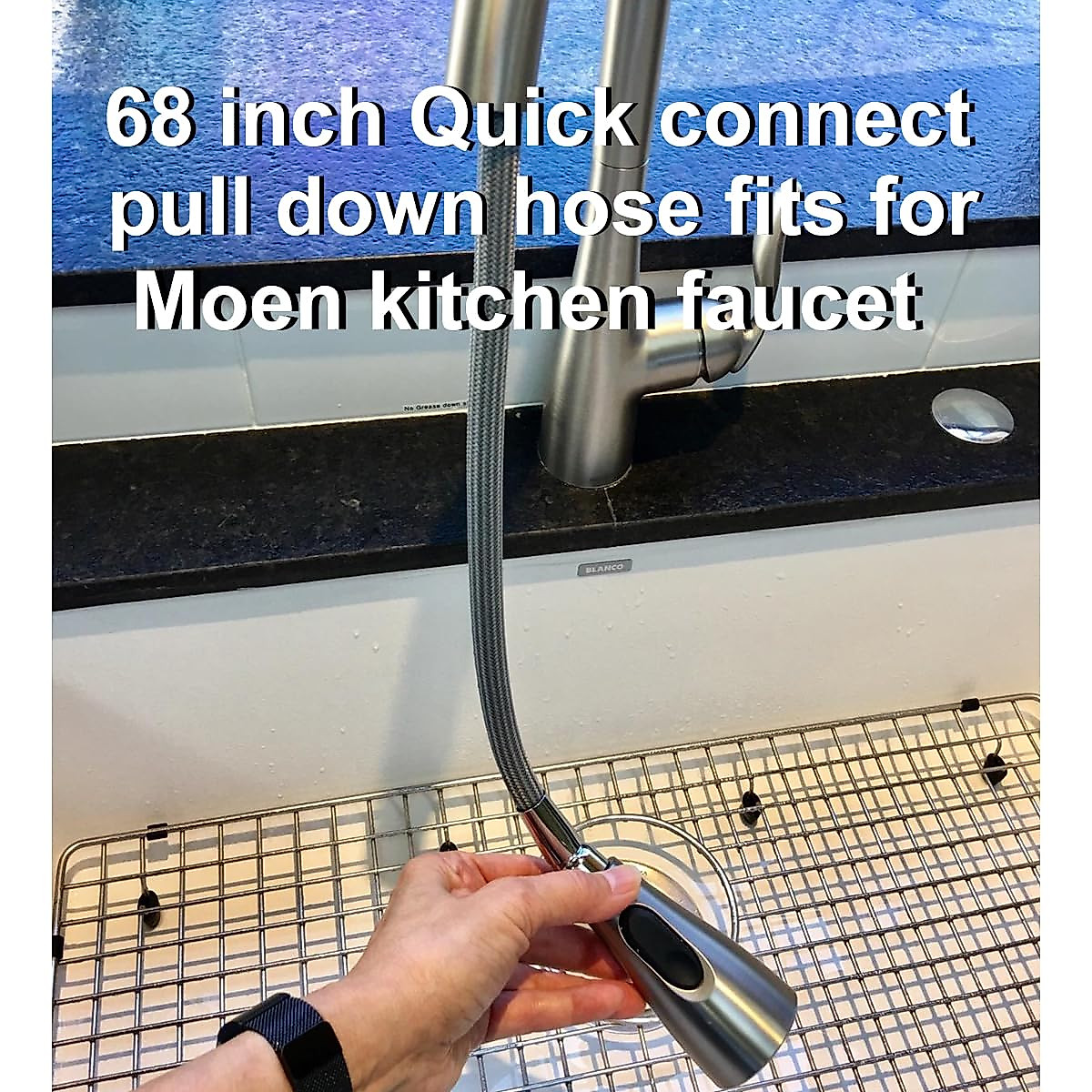 Moen 150259 Pull Down Hose Kit for Kitchen Sink Faucet - 68" Quick Connect Replacement Part Compatible With 150259/187108 Reflex