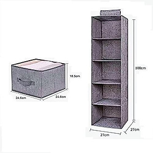 Hanging Closet Organizer - Foldable Closet Hanging, Space Saver - Sweater or Shoe Organizer, Baby Nursery Closet Organization and Storage (Grey)