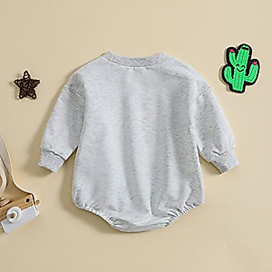 Western Baby Boy Girl Clothes Sweatshirt Romper Cow Oversized Bodysuit Onesie Fall Winter Baby Clothes (Long Live CowBoys, 12-18M)