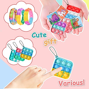 Birthday Party Favor for Kids, Pop Fidget Keychain Pack, Mini Mochi Squishy Bulk Toy, Slinky Classroom Pinata Prizes Supplies, Goodie Bag Valentines Day Easter Basket Stuffers for Boy Girl