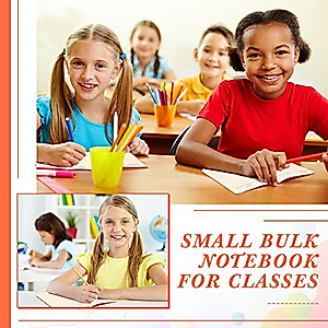 Ctosree 50 Pcs Small Lined Notepads Bulk Mini Journal Memo Pocket Notebooks Mini Composition Notepad Office School Gifts Supplies for Kids Students, 24 Sheets, 5.5 x 3.5 Inches (Orange)