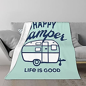 Plush Air Conditioning Throw Blanket, Camping Ultra-Soft Cozy Plush Blankets for Bed Couch Chair Office Living Room 50"x40".