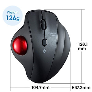 SANWA Bluetooth Ergonomic Trackball Mouse, Optical Vertical Rollerball Mice, Silent Buttons, 600/800/1200/1600 Adjustable DPI, Compatible with MacBook, Windows, macOS, iPad, Android, iOS, Chrome OS