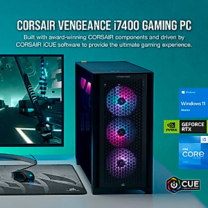 Corsair Vengeance i7400 Series Gaming PC - Liquid Cooled Intel® Core™ i5 13600K CPU - NVIDIA® GeForce RTX™ 4060 Ti GPU - 1TB M.2 SSD - 16GB Vengeance RGB DDR4 Memory - Black