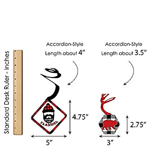 Big Dot of Happiness Lumberjack - Channel the Flannel - Buffalo Plaid Party Hanging Decor - Party Decoration Swirls - Set of 40