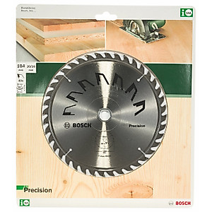 Bosch 2609256864 Precision Circular Saw Blade with 40 Teeth/Carbide / 184 mm Diameter Bore with 16 mm Reduction Ring / 2.5 mm Cutting Width