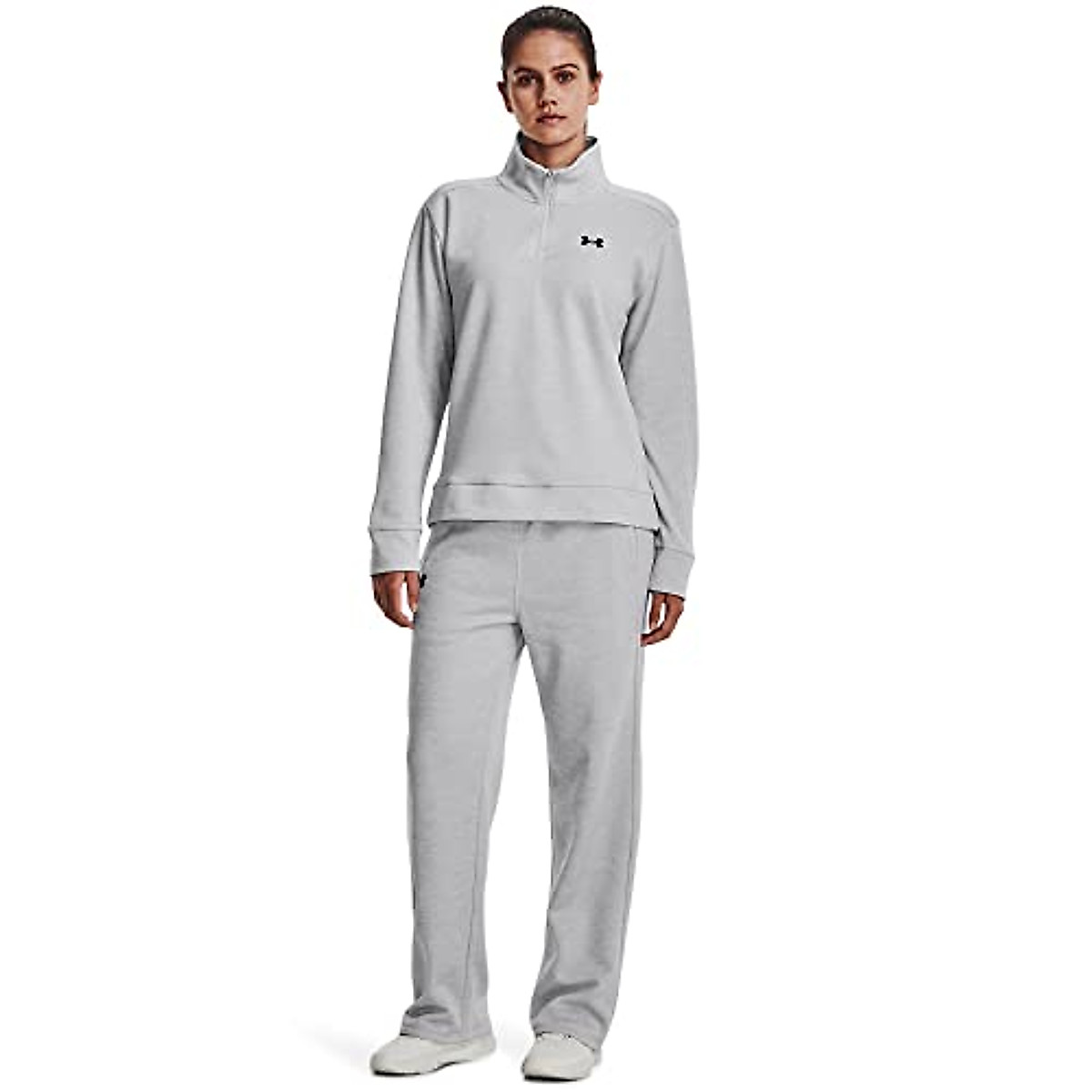 Under Armour Womens ArmourFleece Tapered Leg Pant , (014) Halo Gray Light Heather / / Black , Medium