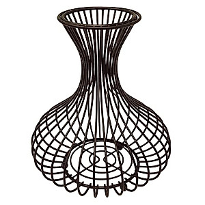 KOVOT Wine Cork Holder – Vase Shaped Cork Holder Cage – Solid Metal Construction – Rustic Décor – Wide Capacity – Hoard Memories – Wine Stopper Display for Wine Lovers – Dark Bronze