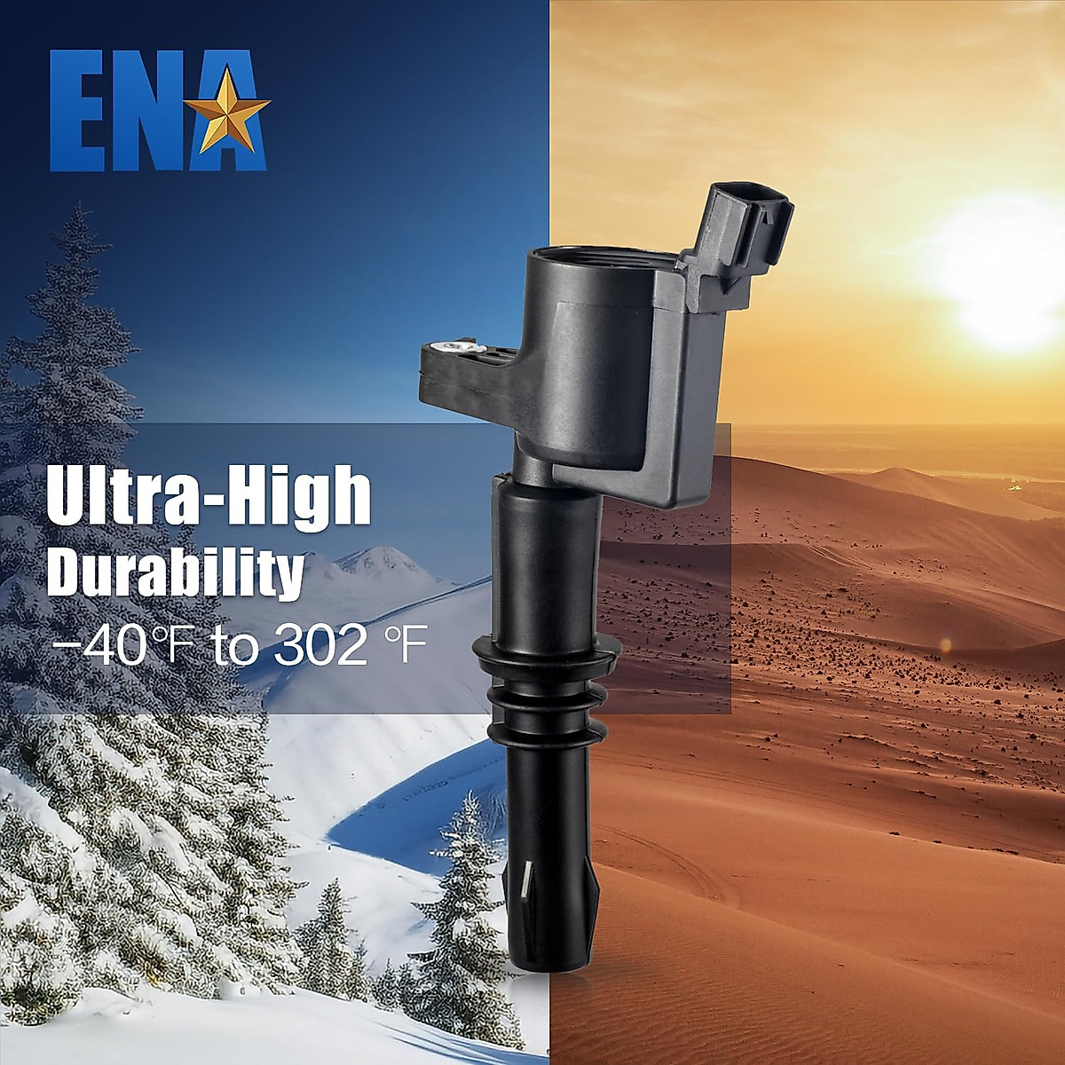 ENA Set of 8 Straight Boot Ignition Coil Pack Compatible with Ford Lincoln Expedition Explorer F-150 Super Duty Mustang Mountaineer 4.6l 5.4l 6.8l Replacement for DG511 C1541 FD508