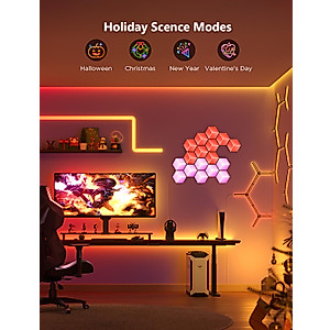 Govee Glide Y Lights, RGBIC LED Gaming Lights for Wall, Smart Wi-Fi Game Lights with Music Sync, DIY and Timer Feature, Gaming Room Lights, LED Lights for Gaming Setup, Wall Lights 7 Pack