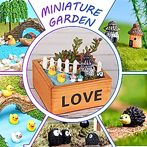 Homlone 105 Miniature Fairy Garden Accessories, Fairy Garden Kit, Fairy Garden Animals, Miniature Figurines, Micro Landscape Ornaments Kit, Garden DIY Kit for Dollhouse Decoration Plant House Decor